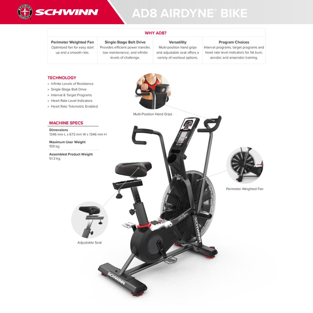 Schwinn Airdyne Bike AD8 - Johnson Fitness Indonesia